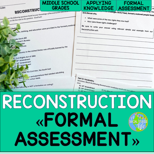 Reconstruction Test | Teaching Resources