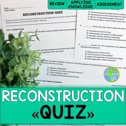 Reconstruction Quiz | Teaching Resources