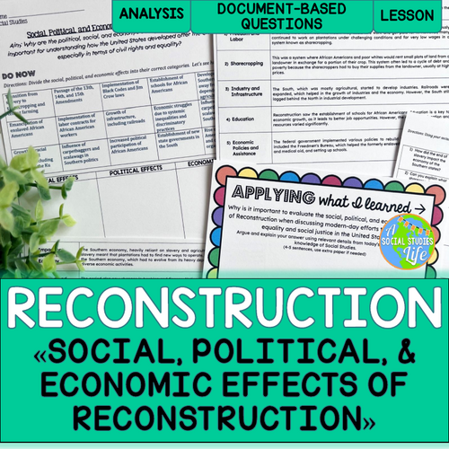 Social, Political, Economic Effects of Reconstruction | Teaching Resources