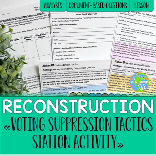 Poll Tax, Literacy Tests, Grandfather Clause, Reconstruction Station ...