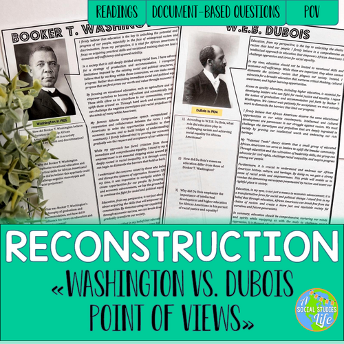 Booker T. Washington WEB DuBois Education Point of Views | Teaching ...