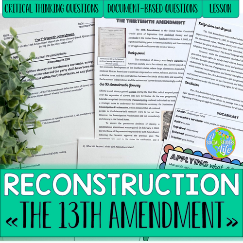 13th Amendment Reconstruction | Teaching Resources