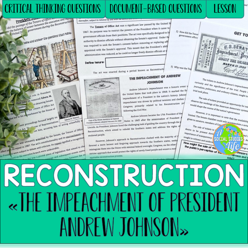Impeachment of Andrew Johnson, Tenure of Office Act | Teaching Resources