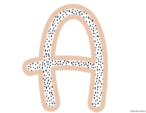 Printable Boho Neural Spotty Large Alphabet Letters Wall Display ...