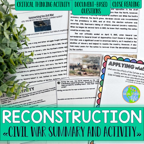 Civil War Summary Lesson and Activity | Teaching Resources