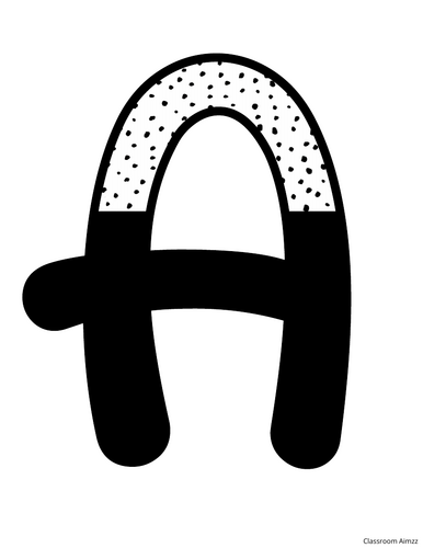 Printable Spotty Black and White Bulletin Board Letters, Large Alphabet ...