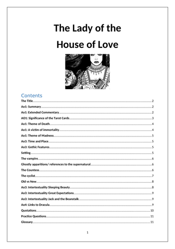 7. 'The Lady of House of Love' Learning Pack for A Level English ...