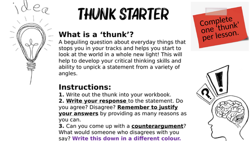 Thunk Starters | Teaching Resources