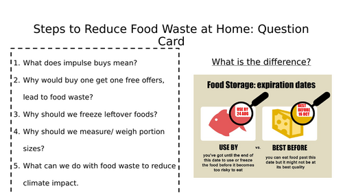 Food Waste- Home Economics/ Food Technology Lesson | Teaching Resources