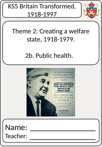 A Level History Edexcel Britain transformed theme 2B booklet ...