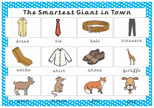 The Smartest Giant in Town word map | Teaching Resources