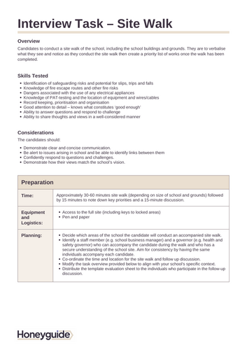 Site Manager Caretaker Interview Pack | Teaching Resources