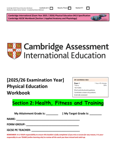 iGCSE PE [Cambridge International Specification] - Section 2 - Health ...