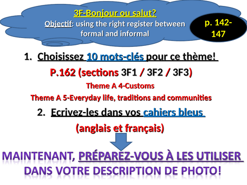 French Edexcel IGCSE Speaking: photos with questions for units 1 to 3 ...