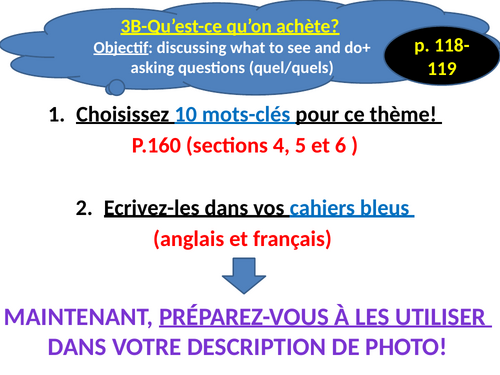 French Edexcel IGCSE Speaking: photos with questions for units 1 to 3 ...