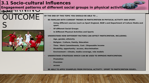 GCSE PE [OCR] - Section 3 – Socio-Cultural Influences | Teaching Resources