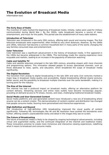 The Evolution of Broadcast Media | Teaching Resources
