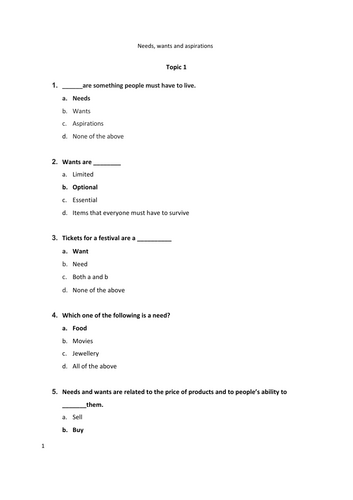 LIBF Unit 2 - Multiple Choice Questions With Answers | Teaching Resources