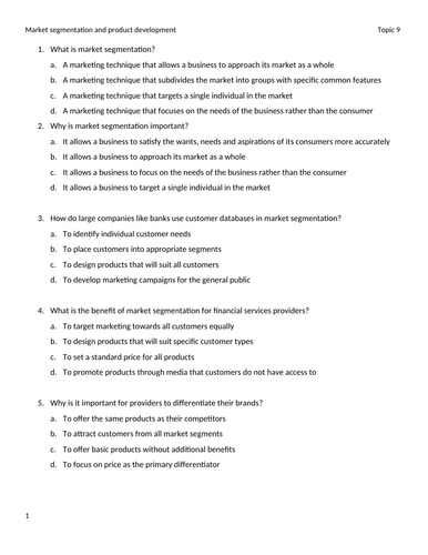 Unit 4 - Multiple Choice Tests | Teaching Resources