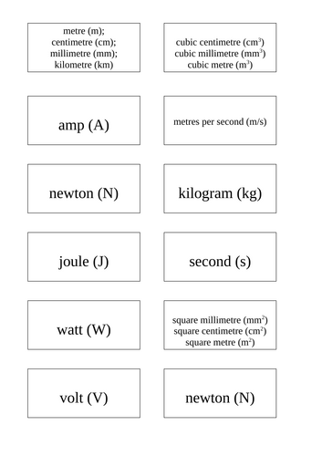 Cut and Stick: Match the quantity and unit | Teaching Resources