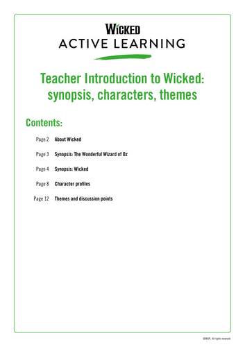 Wicked the Musical - OCR DRAMA Section B - Live Theatre Evaluation ...