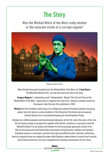 Wicked the Musical - OCR DRAMA Section B - Live Theatre Evaluation ...