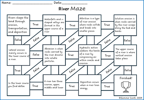 River Maze Worksheet | Teaching Resources