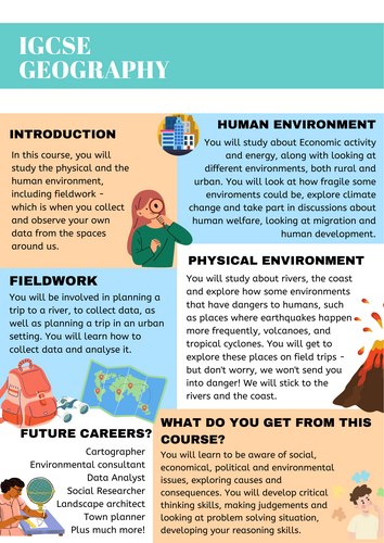 IGCSE Geography Student Course poster | Teaching Resources