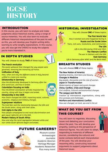 IGCSE History student course poster | Teaching Resources