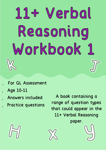 11+ Verbal Reasoning Workbook | Teaching Resources