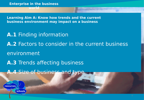 BTEC L2 Business: Unit 1. Enterprise in the business world | Teaching ...