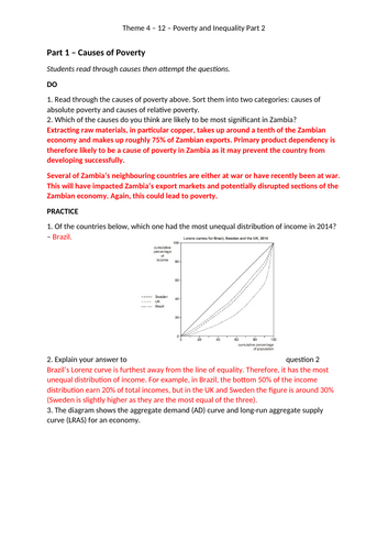 A Level Economics - Poverty and Inequality | Teaching Resources