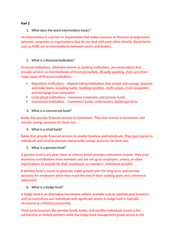 A Level Economics - Role of Financial Markets | Teaching Resources
