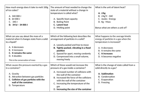 AQA GCSE Physics Revision cards P6 | Teaching Resources