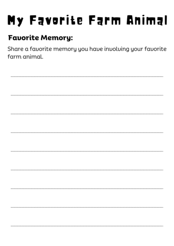 Printable preschool my favorite farm animal worksheet for kindergarten ...