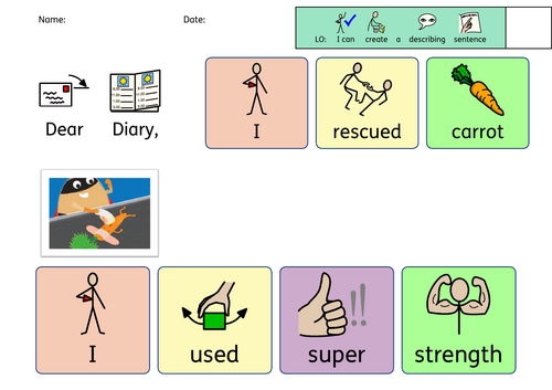 Supertato Colourful Semantic Sentence and Diary Entry Writing ...