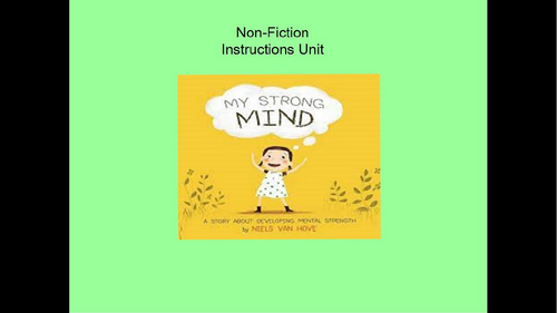 The Write Stuff My Strong Mind Instructions Unit | Teaching Resources