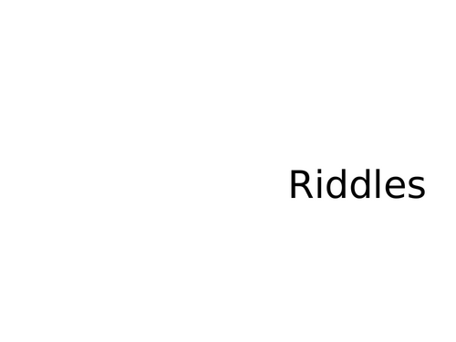 Riddles | Teaching Resources