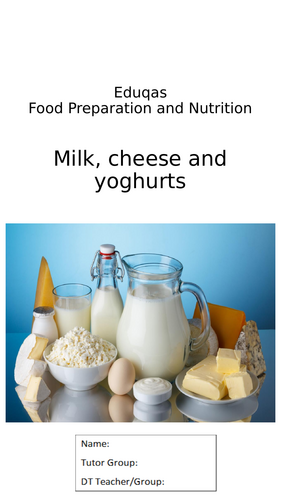 Eduqas - Milk, cheese and yoghurts | Teaching Resources