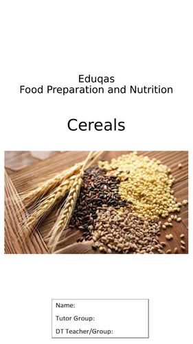 Eduqas -Cereals | Teaching Resources