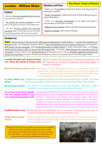 GCSE Power and Conflict Poems - KEY QUOTES | Teaching Resources