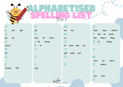 Year 1 Statutory Spelling Bundle | Teaching Resources