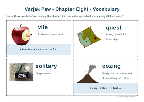 Varjak Paw Reading Comprehension Resources PART 2 Ch 8 to 19- age 7 ...