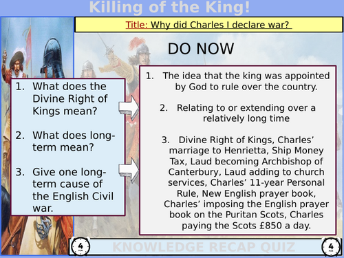 L4 Short term causes of the English Civil War | Teaching Resources