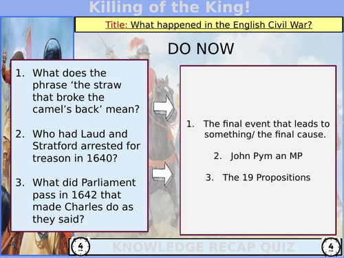 L5 Events of the English Civil War | Teaching Resources