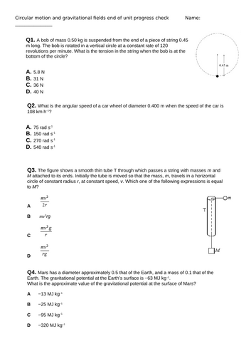 CIE Physics 9702 Circular motion and gravitational fields Unit 12 & 13 ...