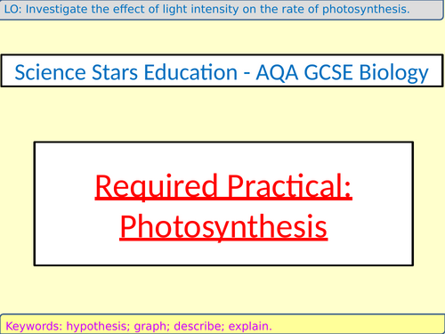 Photosynthesis Required Practical | Teaching Resources