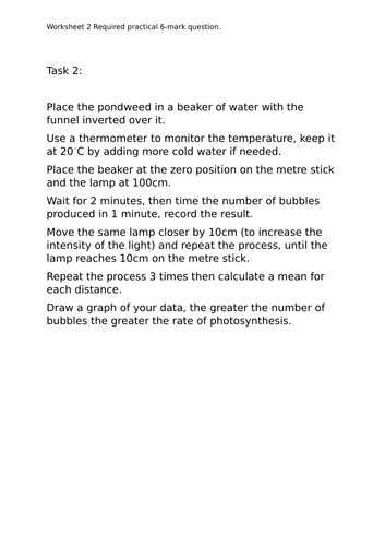 Photosynthesis Required Practical | Teaching Resources