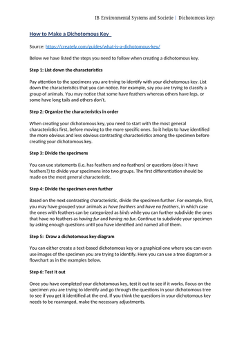 ESS Ecology Unit – Subtopic 2.1 (Standard Level) Individuals ...