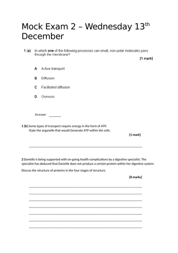 T-Level Health Paper B Questions Bank | Teaching Resources